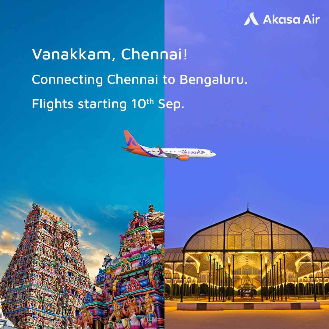 Akasa Air Launches Flights Between Chennai and Bengaluru; Connects ...
