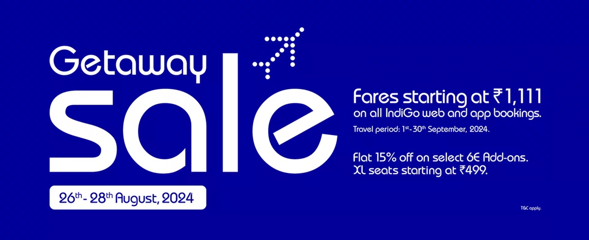 IndiGo Launches Exciting Getaway Sale: Fares Starting at Just ₹1,111 ...
