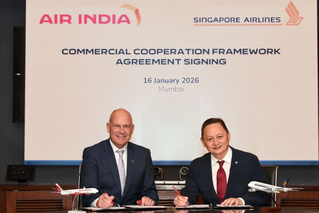 Air India, SIA Sign Deal for Smoother India-Singapore Flights - travelobiz